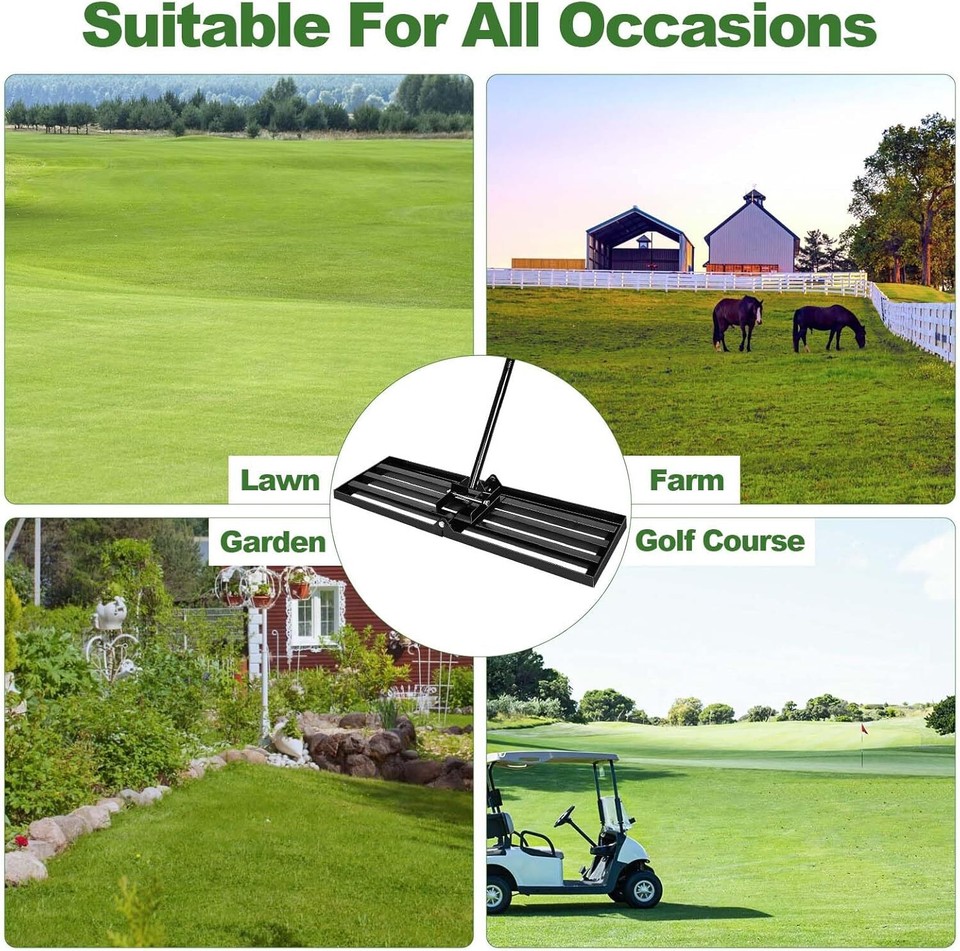 Lawn Leveller Lute Sand Soil Levelling Rake Grass 45/75/100x25cm Tool ...