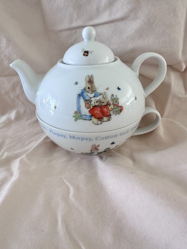 Wedgwood Beatrix Potter Peter Rabbit Tea For One Teapot and Cup New No ...