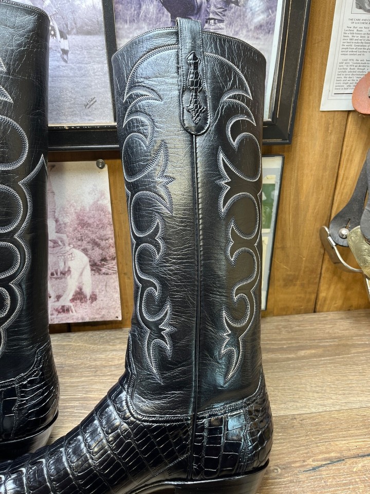 AMMONS EXOTIC ALLIGATOR TAIL STOVEPIPE SHAFT 12B MENS COWBOY BOOTS | eBay