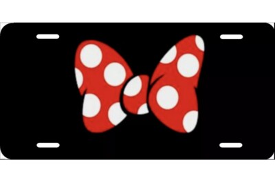 Minnie Bow, Disney License Plate New Car Tag Metal Black - USA | eBay