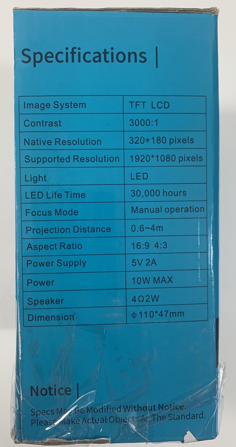 Time to Enjoy mini projector LED 1080 pixels, Open Box. Nice! Fast ...