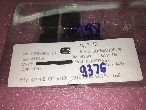 (2 PIECE LOT) SRS-202-L1, Connector, 2 POS, 1 Row, Male, RA, SMT ...