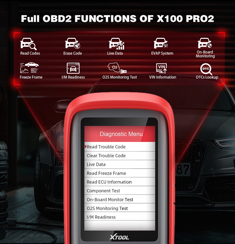 XTOOL X100PRO2 CAR IMMO Key Programming Code Reader Engine Check ...