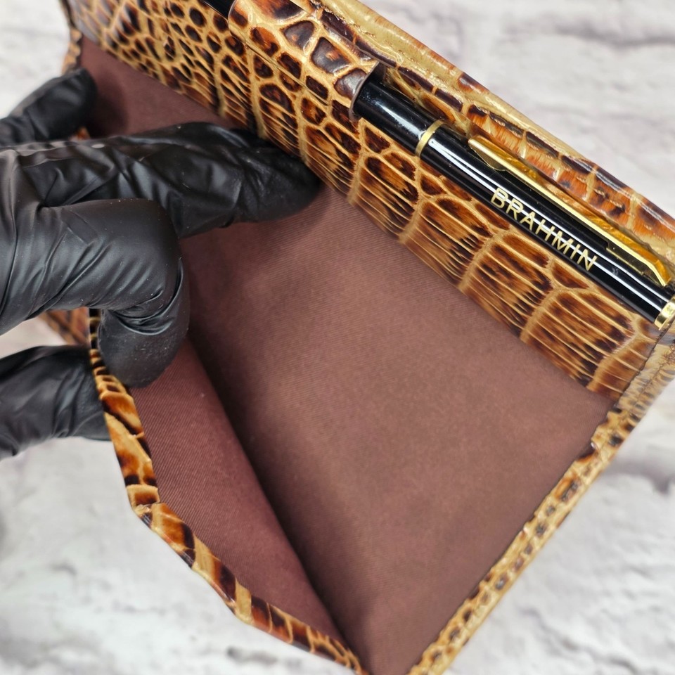 Brahmin Toasted Almond Melbourne Checkbook Cover with Working Pen | eBay