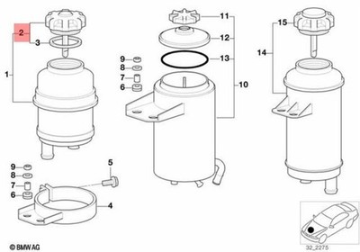 Genuine BMW E38 E46 E60 E60N E61 E63 Power Steering Reservoir OEM ...