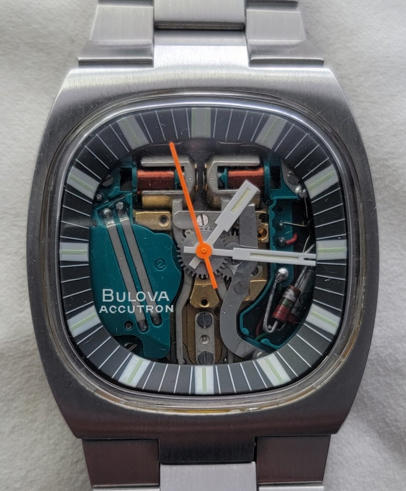 GORGEOUS 7396 SWISS Bulova Accutron Caliber 214 Stainless SPACEVIEW Men ...