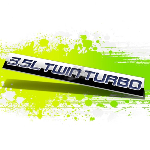 METAL 3D PLATE EMBLEM DECAL LOGO TRIM BADGE POLISH BLUE 3.5L 3.5 L TWIN ...