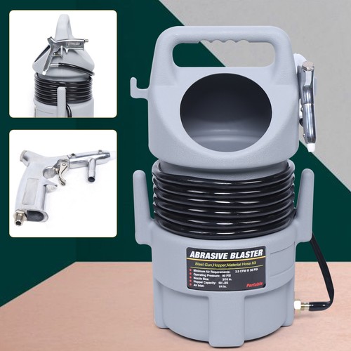 50 lb Portable Mobile Shot Grit Sand Blast Blasting Blaster Kit with ...