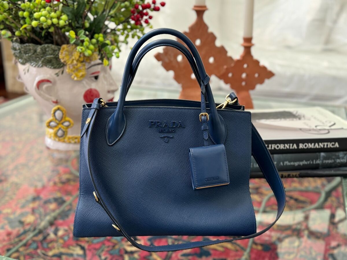 Prada Saffiano Bluette Medium Bag | eBay Prada Saffiano Bluette Medium Bag | eBay