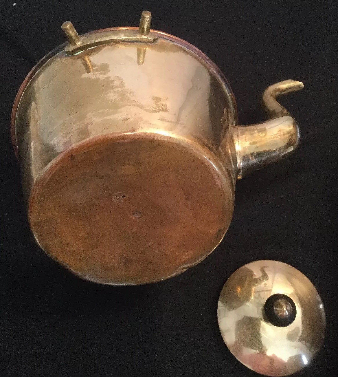 ANTIQUE COPPER BRASS TEA POT KETTLE ON STAND | eBay