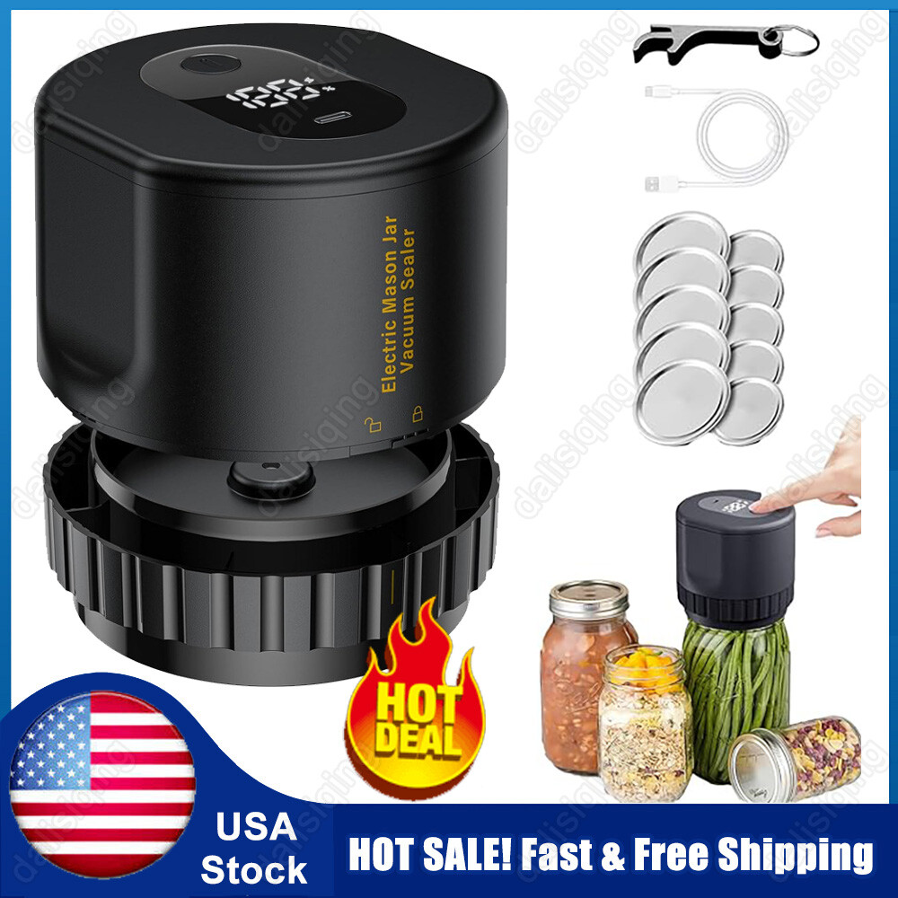 Electric Mason Cordless Ever Jar Vacuum Sealer Kit for Wide & Regular ...