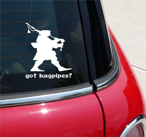 GOT BAGPIPES? KILT SCOTTISH PIPES GRAPHIC DECAL STICKER ART CAR WALL ...