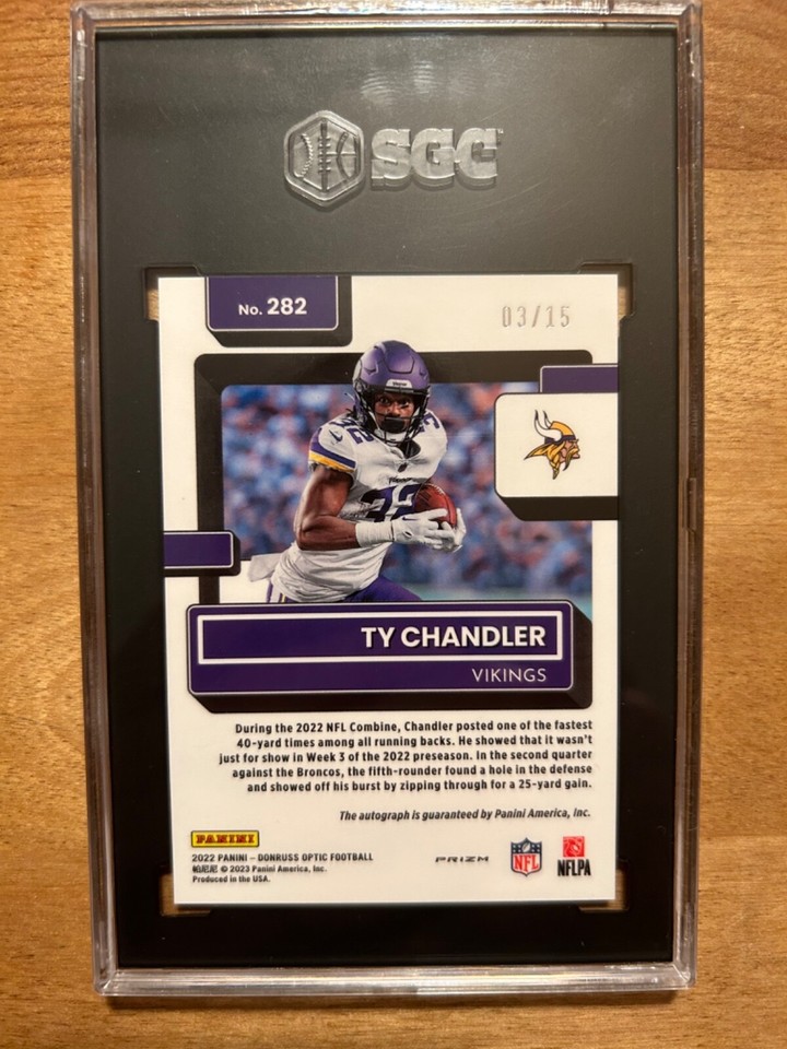 2022 Donruss Optic - Ty Chandler - Cracked Ice Prizm - Rated Rookie ...