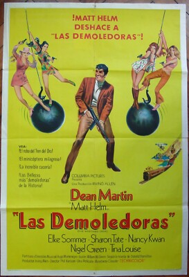 1969 THE WRECKING CREW Dean Martin Sharon Tate 1SH MOVIE POSTER Rare ED ...