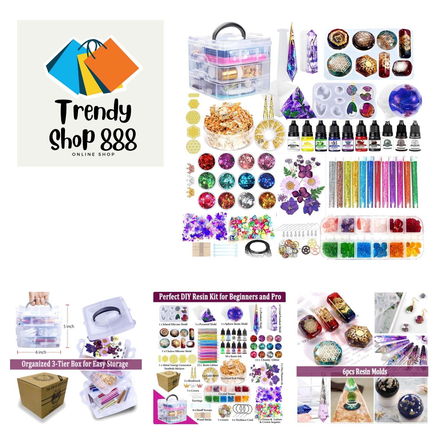 Resin Kit - Complete Resin Kits and Molds Set, 125pcs Resin Jewelry ...