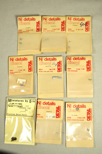 9 - N SCALE DIESEL DETAILS PACKS, 8 DETAIL ASSOCIATES & 1 MINIATURES by ...