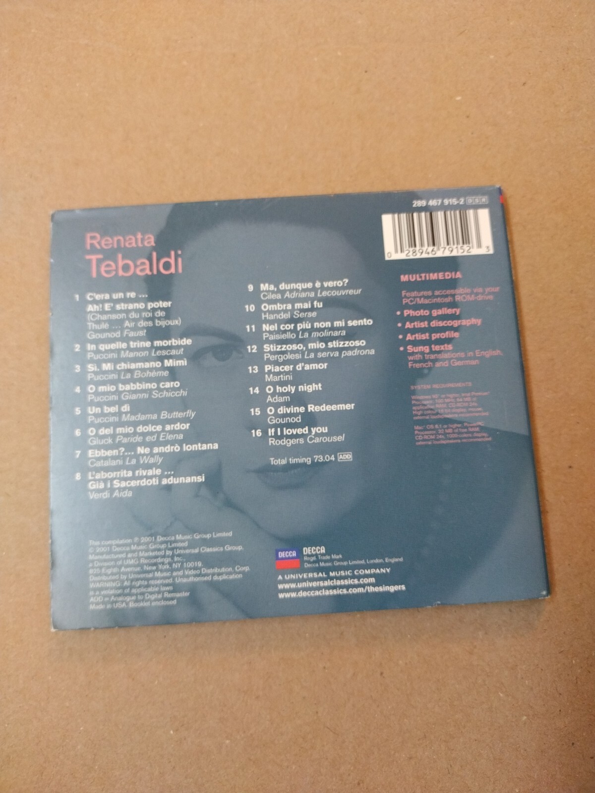 The Singers - Renata Tebaldi ECD (CD, 2001, Decca) | eBay