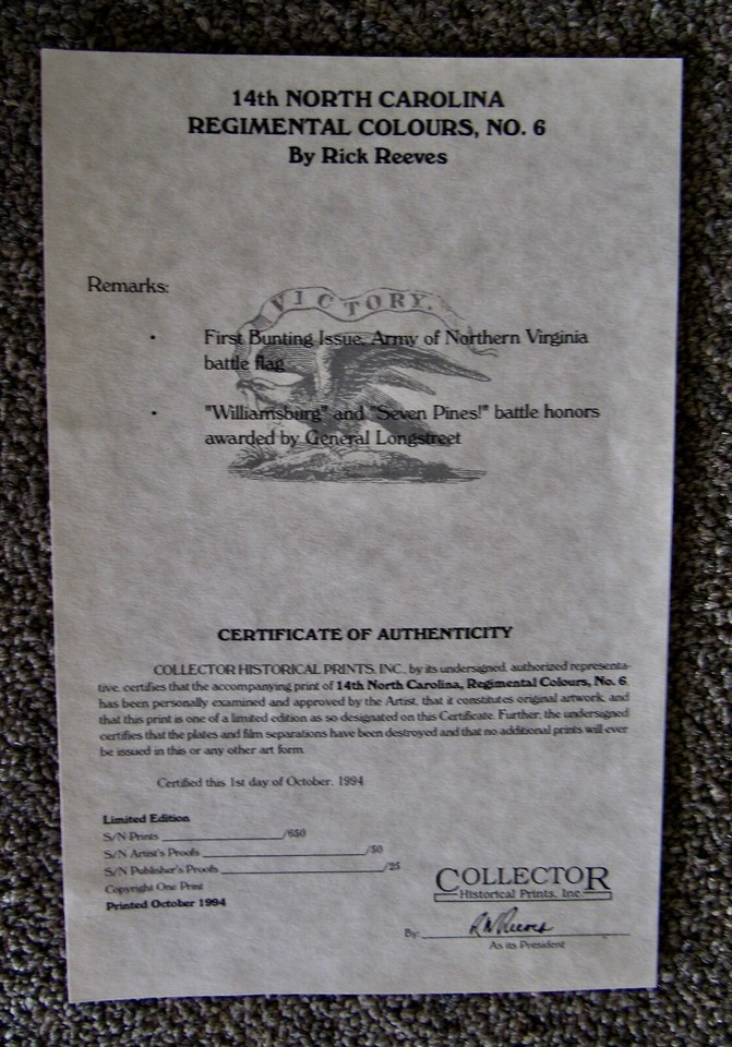 Rick Reeves - 14th North Carolina Regimental Colors - Civil War Print ...