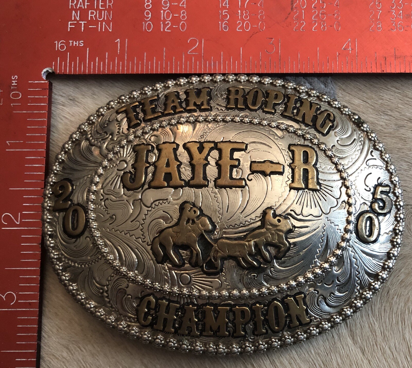 NATIVE AMERICAN HANDMADE Champion VINTAGE RODEO TEAM ROPING ROPER ...