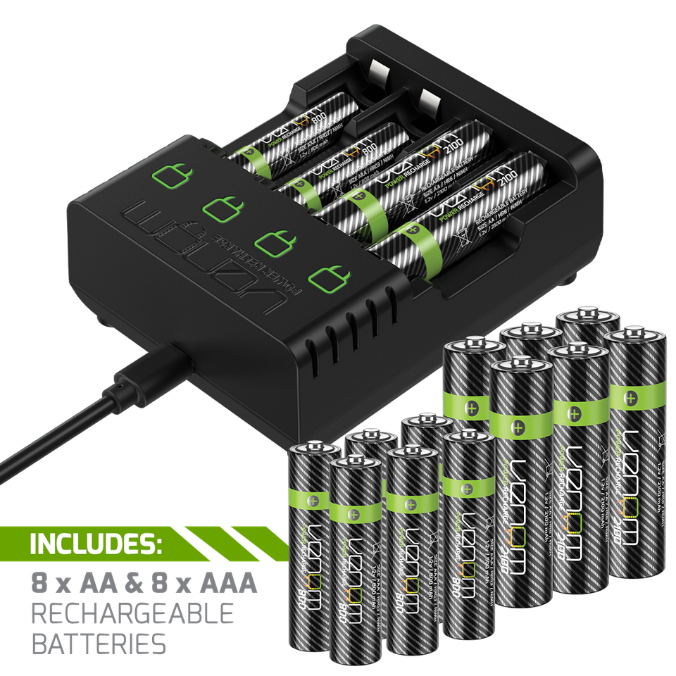 Rechargeable AA AAA Batteries with Charging Dock | AA 2100mAh | AAA ...