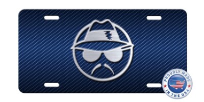 LOWRIDER LOW RIDER art on Silver and Blue aluminum license plate Tag ...