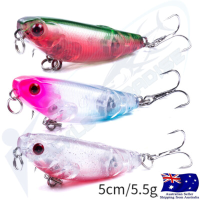 3x Whiting Popper Pencil Stickbaits Fishing Lure 50mm Lures Stick Bait ...