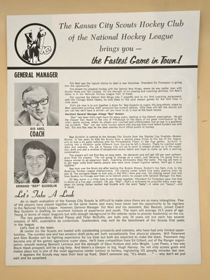 1974 Kansas City Scouts First Season Newsletter and Schedule - NHL ...