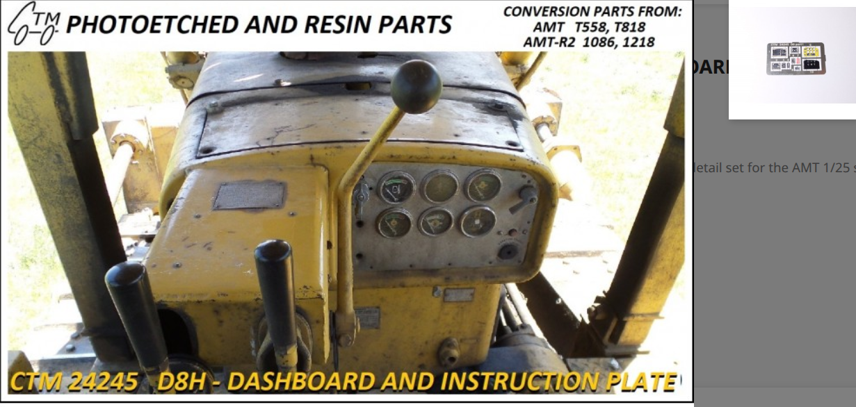 CAT D8 Dozer Photoetch BUNDLE KITS 3 kits Detail kit, Dashboard and ...