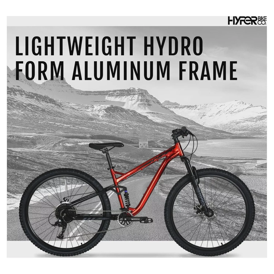 29" Hyper Explorer Dual Suspension Mountain Bike, Adults Age 13+, Red | eBay