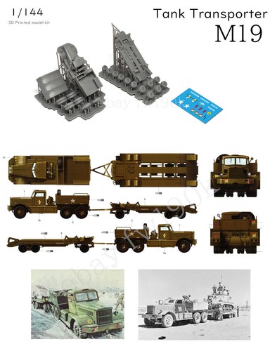 1/144-3D Printed Model Kit- WWII US Army M19 Tank Transporter + Decal ...