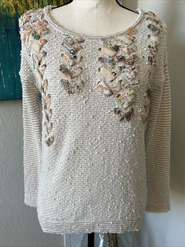 Akemi + Kin Anthropologie Women's Ribbon Weaver Top Pullover Sweater ...