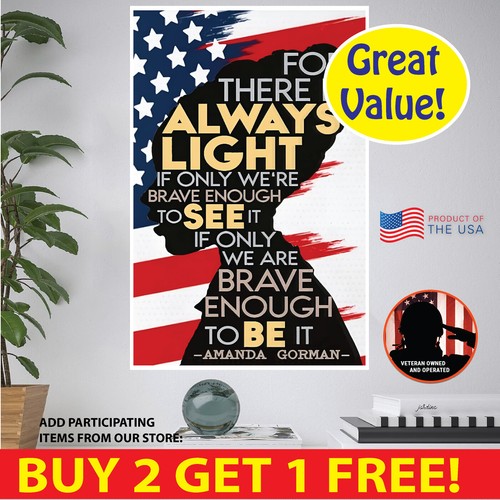 Amanda Gorman Quote POSTER/MULTI. FORMATS/PAPER/CANVAS/VINYL/POSTCARD ...