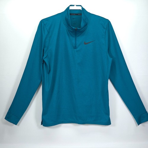 NIKE Pro Hyper Dry Training Shirt Men's Small Teal Dri-Fit 1/4 Zip ...