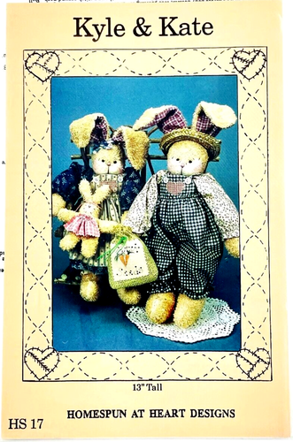 Stitchery Craft Pattern Vintage Homespun at Heart Design KYLE & KATE 13 ...