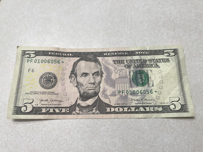 RARE! ☆$5 Dollar Bill ☆STAR☆ NOTE 2017A Series | eBay