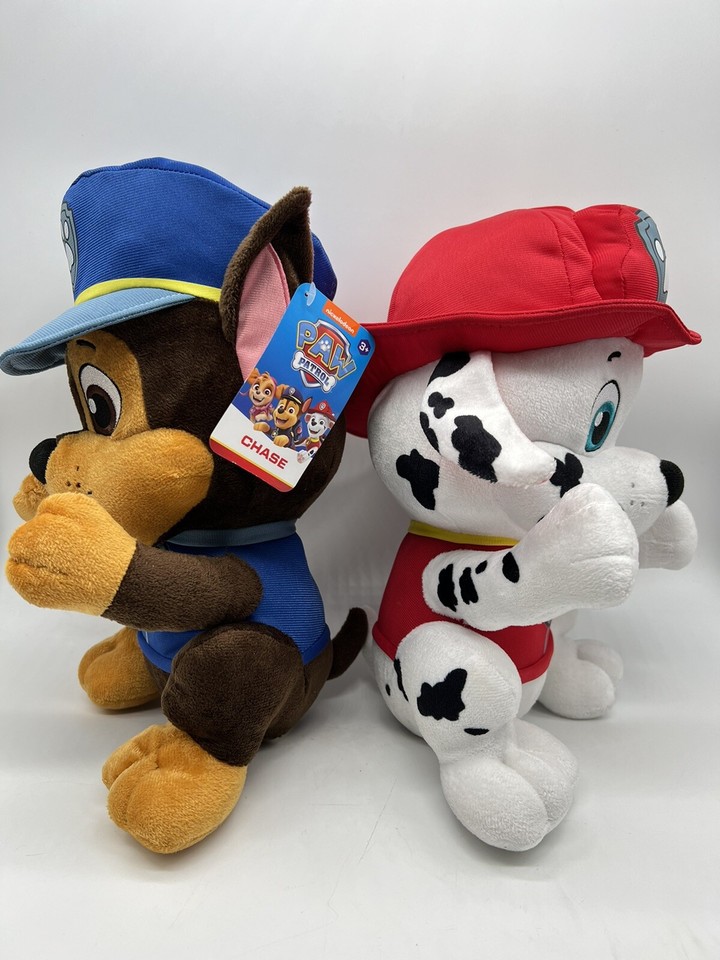 NEW Nickelodeon Paw Patrol CHASE & MARSHALL Plush Stuffed Figure Toy 11 ...