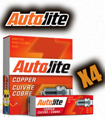 Autolite 45 Copper Resistor Spark Plug - Set of 4 | eBay