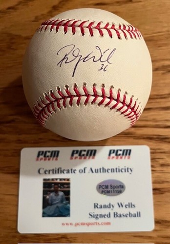 RANDY WELLS Autographed Signed Rawlings OML Baseball PCM Sports | eBay