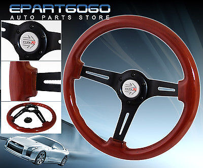 350mm Light Wood Trim Black Center Steering Wheel 3 Spoke Steering ...