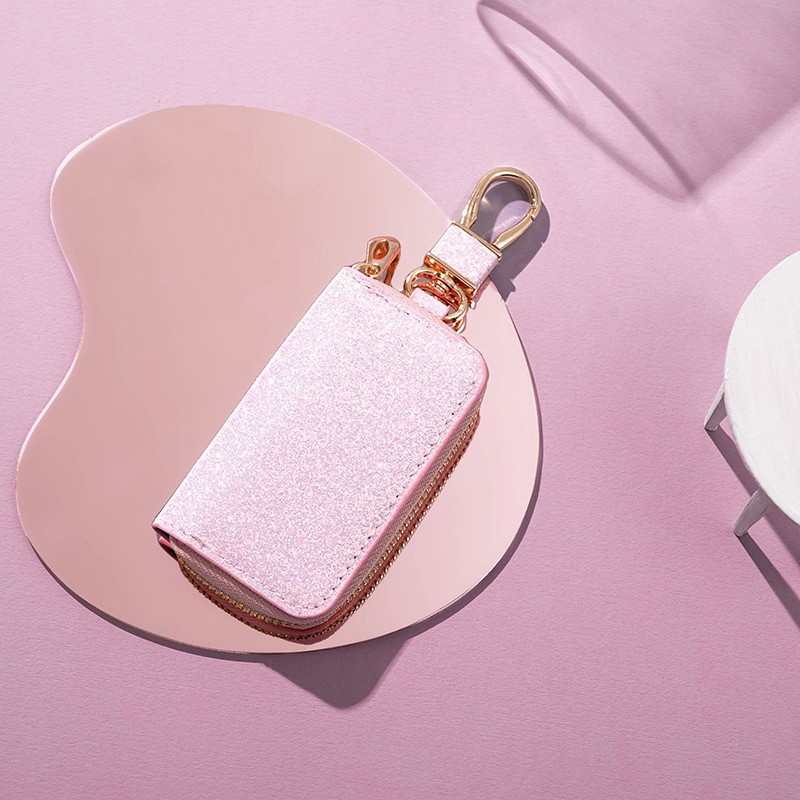 PU Key Pouch Zipper Key Holder Organizer Car Key Bag Keychain Key Case ...