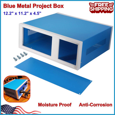 Junction Box Blue Metal Project Box DIY Electric Enclosure Case ...
