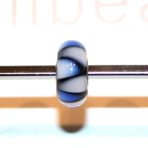 TROLLBEADS OOAK One of a Kind Unique LAA 925S Bead White Blue Black ...