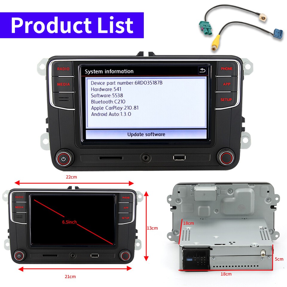 NONAME RCD330 187F Car Radio Stereo Carplay Android Auto For VW Golf ...