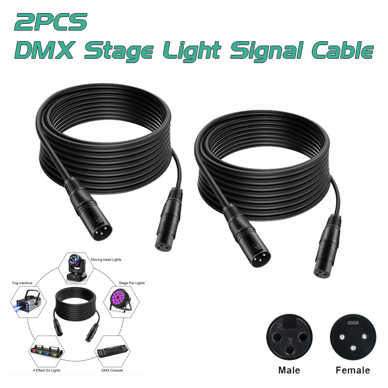 10pcs DMX Cable10feet Flexible 3 Pin XLR Signal Wire With Shield For ...