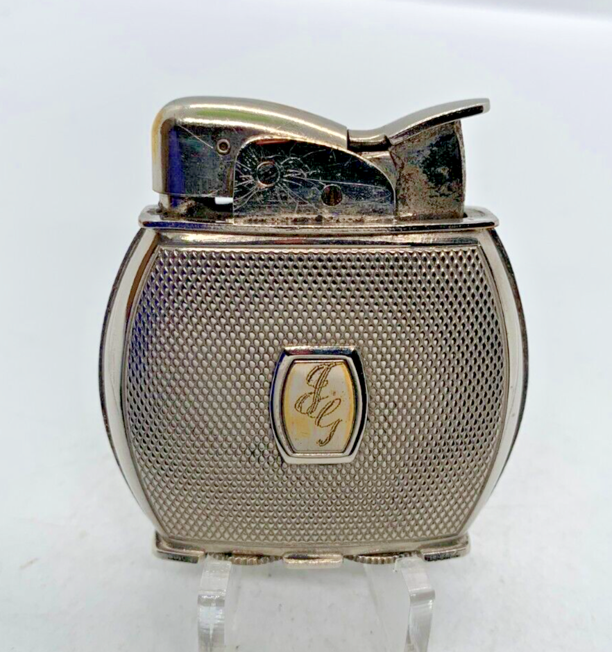 Evans Spitfire Round Automatic Brass Pocket Lighter. "J G" 1952. Art ...