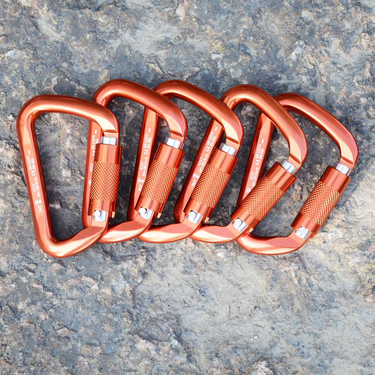 lot 5pcs 30KN Auto-Locking Carabiners Clip Rock Tree Climbing Arborist ...