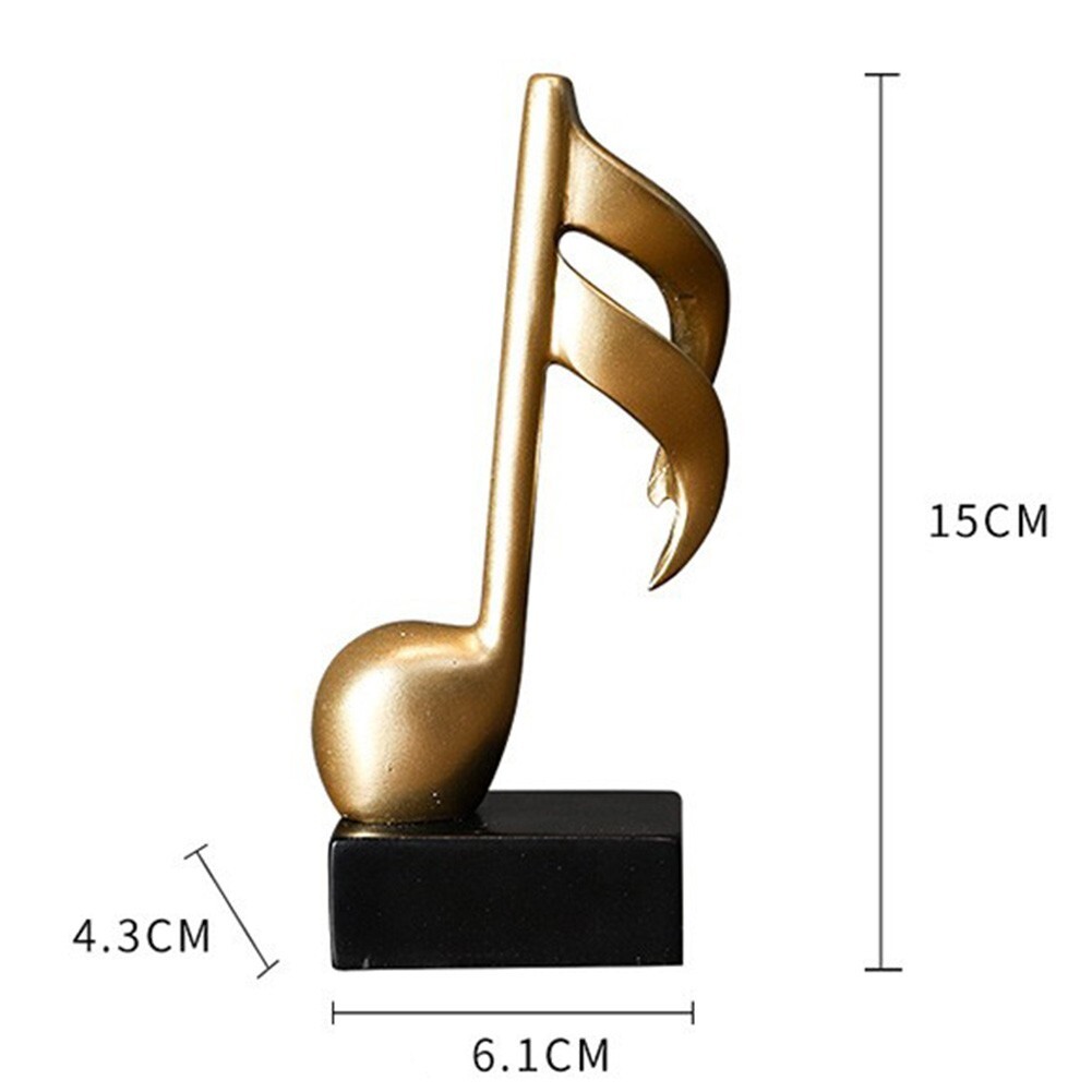 1Pcs Music Note Music Channel Decor Statue Gold Musical Piano Sculpture ...