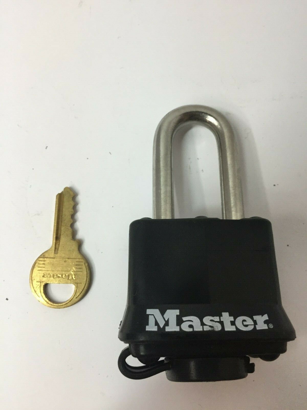 Master Lock Padlock Black Vinyl W/Key Nice Shape Masterlock Trailer ...