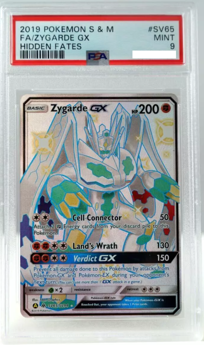 Pokemon PSA 9 MINT Zygarde GX SV65/SV94 Hidden Fates Shiny Vault Graded ...