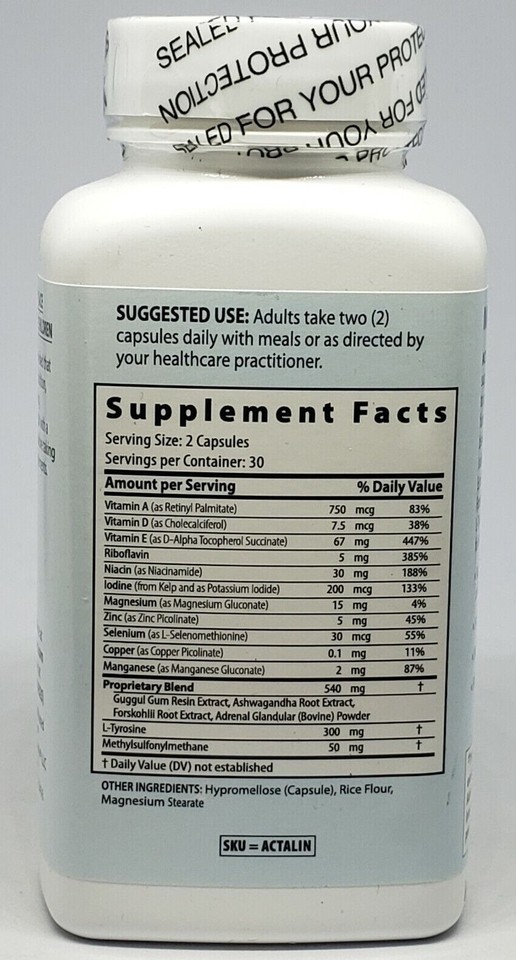 Medix Select ACTALIN Advanced Thyroid Support - 60 Capsules | eBay